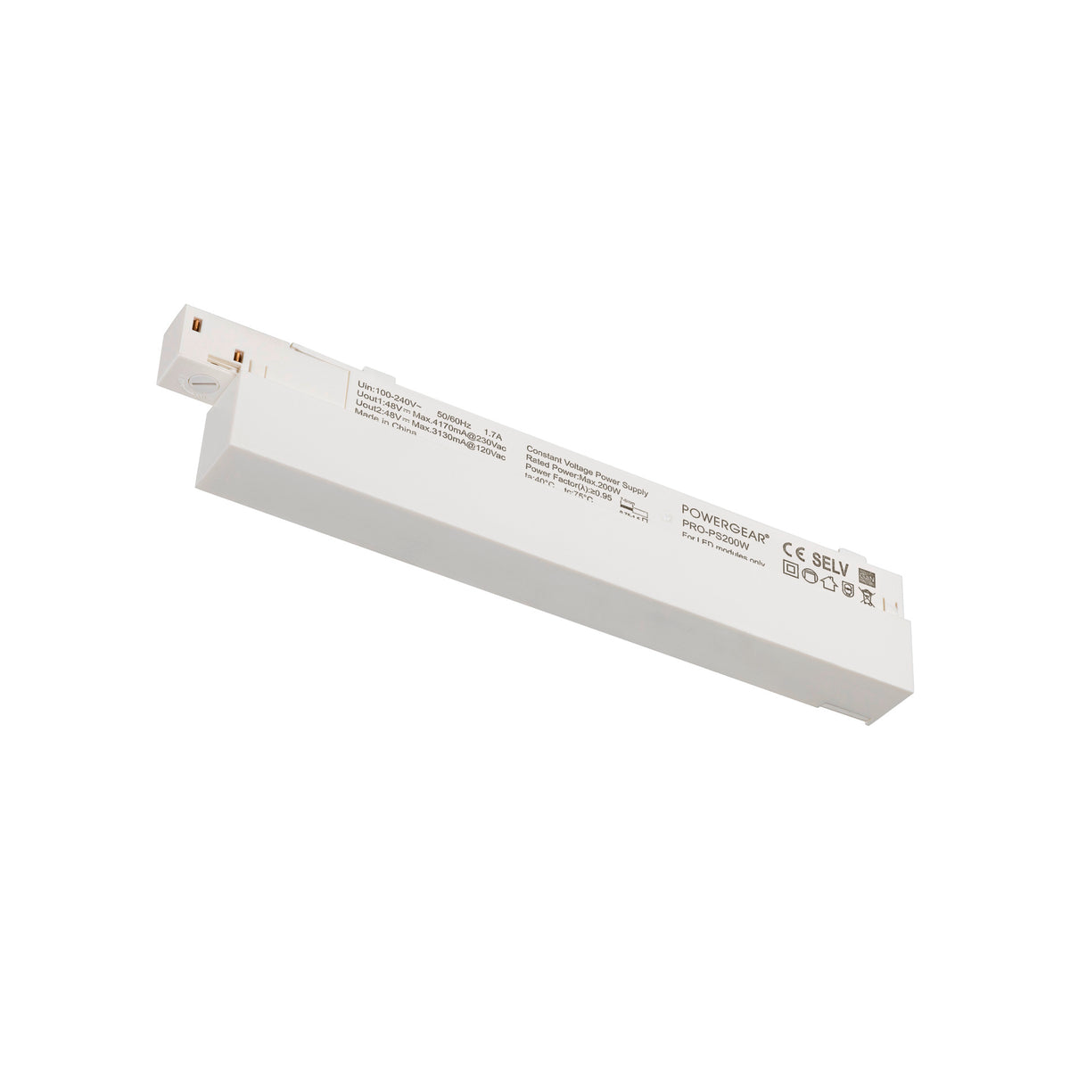 48V SYSTEM, Intrack LED driver, 48VDC, 200 W, On/Off, terminal for 220 ...