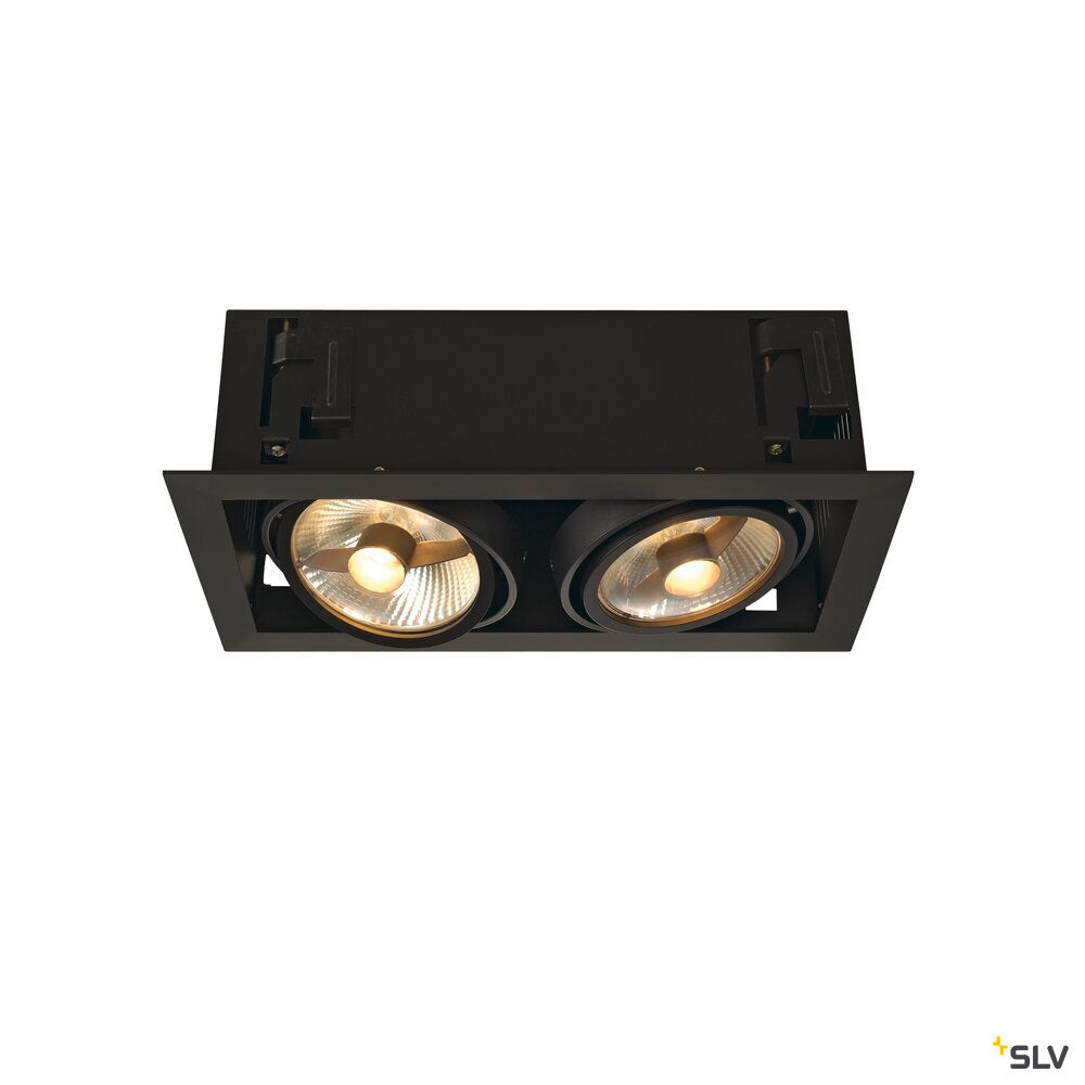 SLV 115550 | KADUX 1, recessed fitting, double-headed, QPAR111, rectangular, matt black — SLV ...